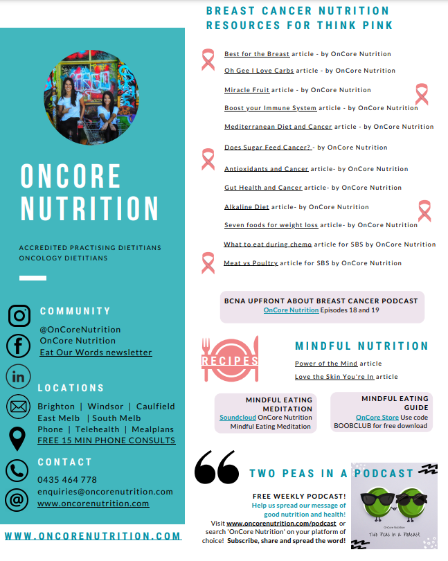 Breast Cancer Resource Guide – OnCore Nutrition